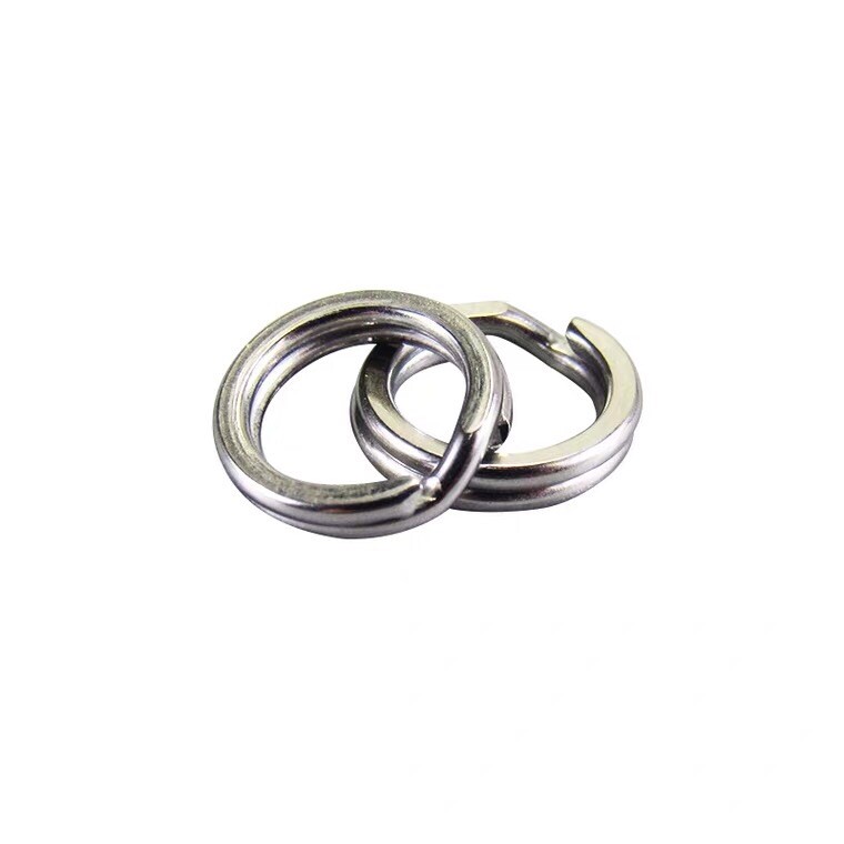 Stainless steel fishing solid snap split ring lure tackle connector | eBay