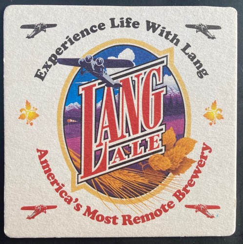 LANG CREEK ALE MONTANA REMOTE AIRPLANES 4 INCH SQUARE BEER COASTER Q2 ...