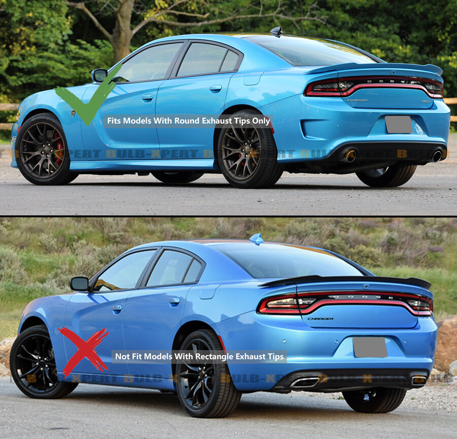 For 2015-23 Dodge Charger SRT R/T Scat Pack Quad Tip Rear Diffuser Red ...