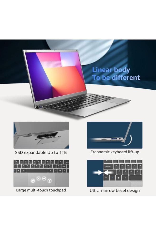 Tulasi Laptop Computer, 12GB RAM,512GB SSD,Intel Quad-Core Processor up ...