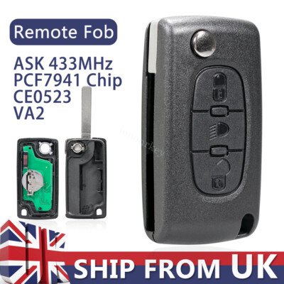 3 Button Remote Key Fob CE0523 VA2 for Citroen C3 C4 C5 C6 Picasso ...