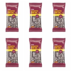 6 X 200 gr SPANISH PIPAS WITH SALT - 1,200 gr - SUNFLOWER SEEDS WITH ...