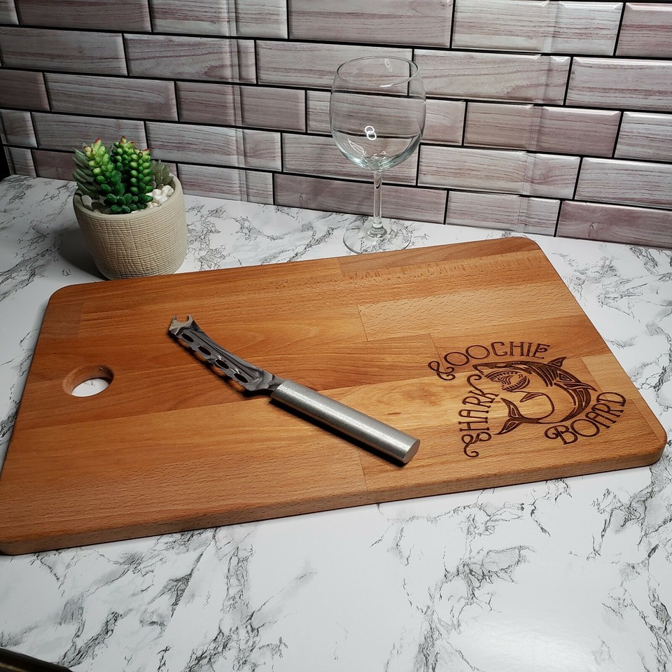 Shark Coochie Board Beech Cutting Board Charcuterie - Personalize Yours ...
