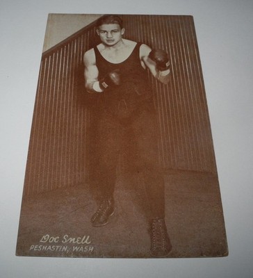 1927 Boxing Advertising Ephemera Exhibit Card Photo Postcard Doc Snell ...