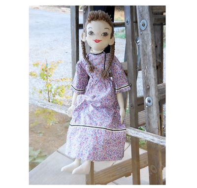 Vintage Hand Made Rag Doll Americana Primitive Rustic Folk Art Soft ...