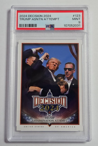 Donald Trump 2024 Decision #123 Assassination Attempt Card Graded PSA 9 ...