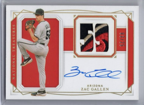 2020 National Treasures Zac Gallen Rookie Signature Numbers AUTO 3/25 ...