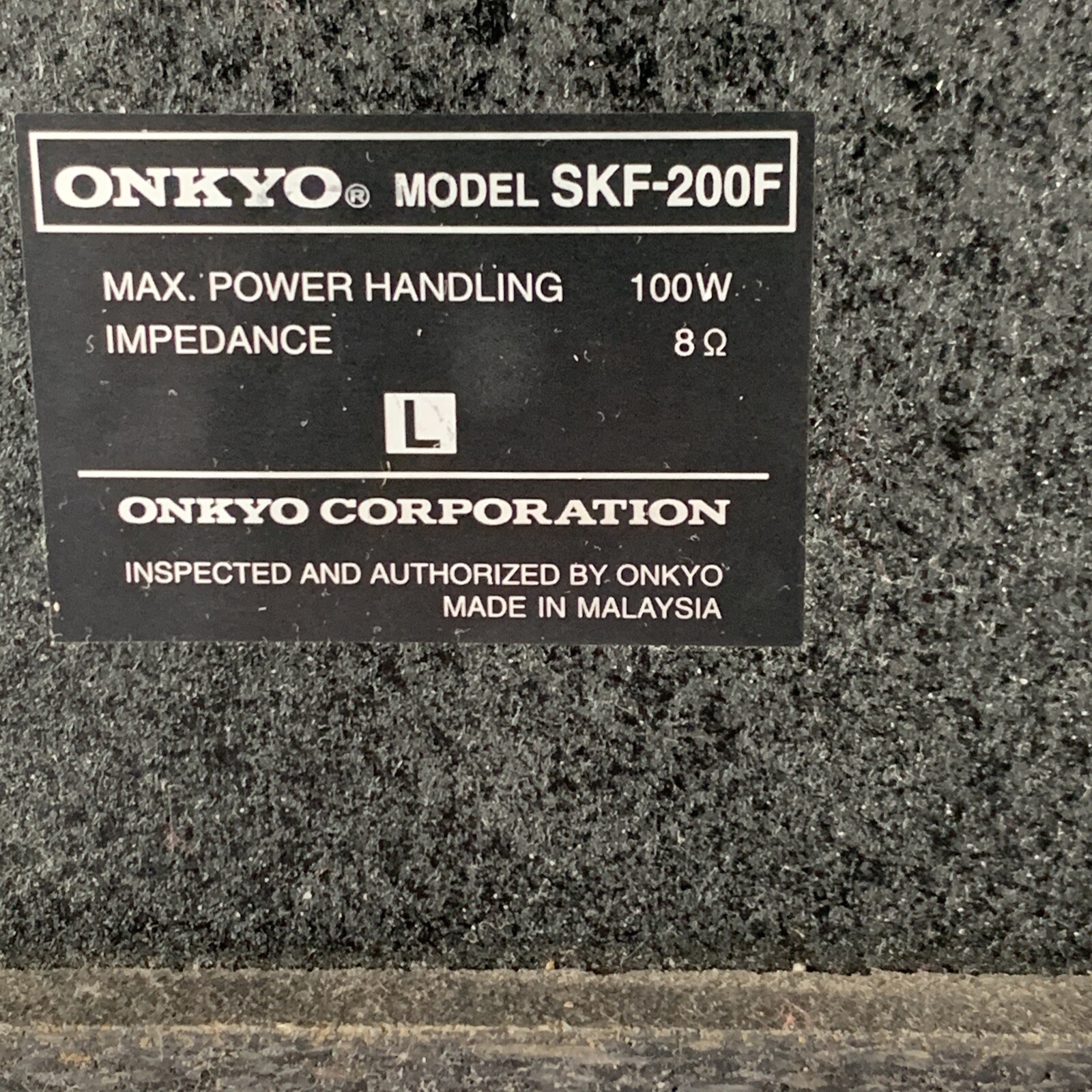 Onkyo SKF-200F (L) Single Bookshelf Speaker Black 100W 8 Ohms | eBay