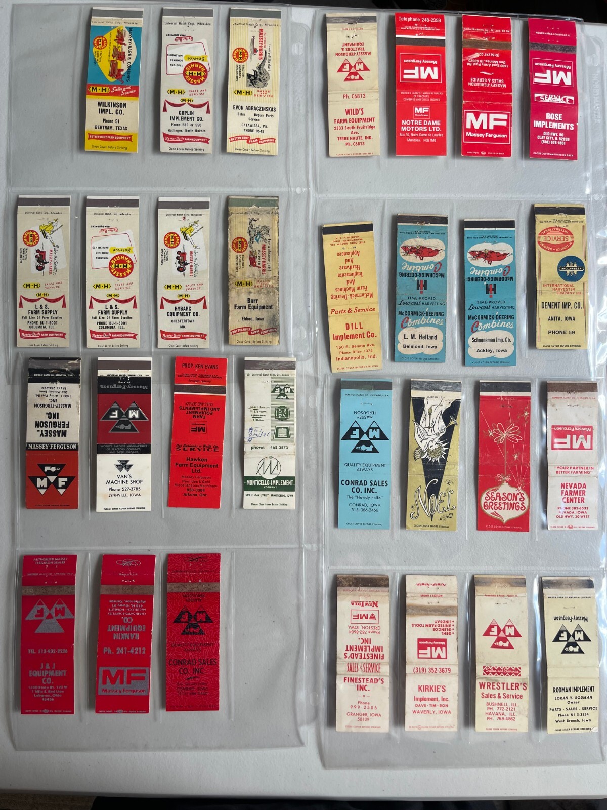 30 Farm and Tractor Matchbook Covers International Harvester Massey ...