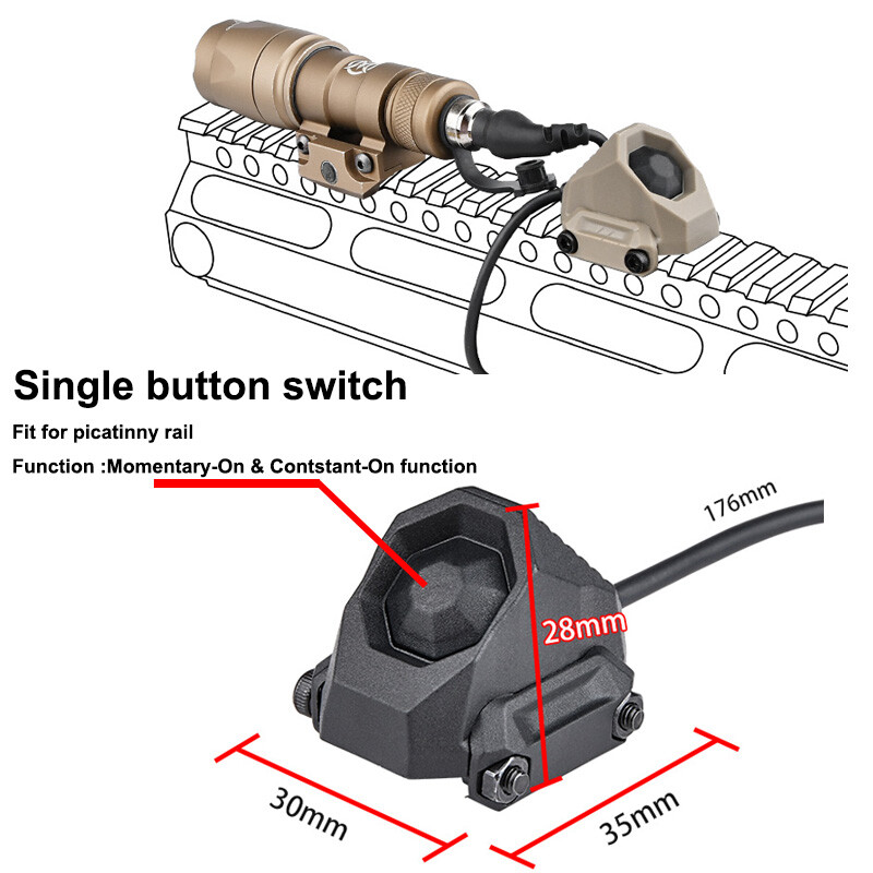 Tactical Flashlight Dual Control Remote SF Crane Switch For PEQ DBAL ...