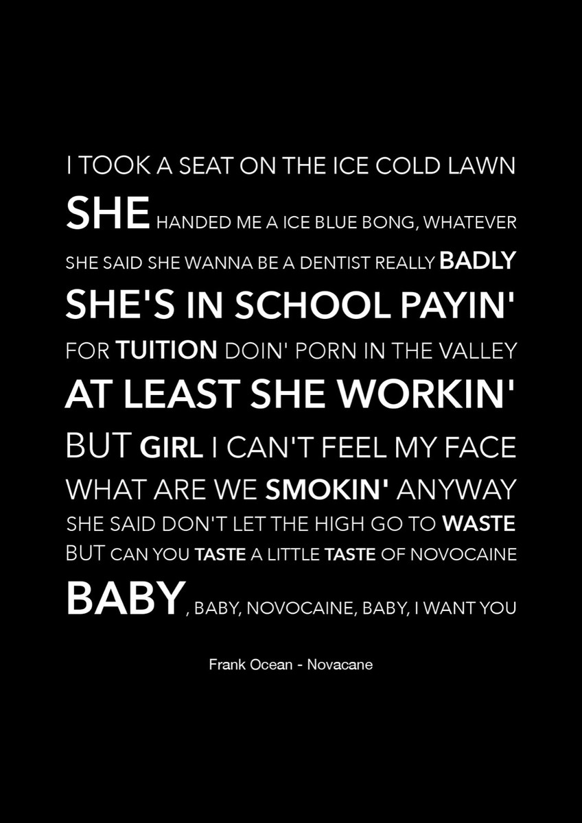 Novacane Frank Ocean
