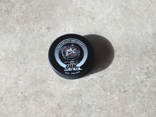 UHL MOTOR CITY MECHANICS TWO OFFICIAL HOCKEY GAME PUCKS + TWO FREE PUCK ...