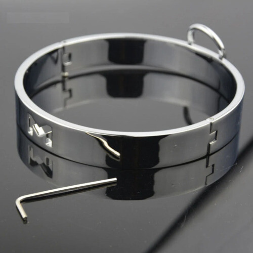 Metal Stainless Steel Neck Collar Ring Chain Slave Bondage Toys Role ...