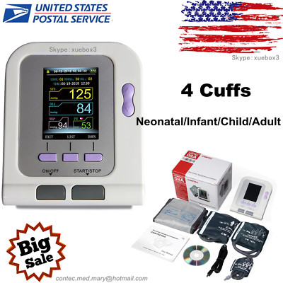 CONTEC-08A Digital Blood Pressure Monitor Upper Arm BP Cuffs+SW Adult ...
