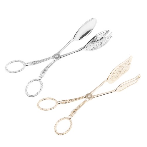 2 Packs Salad Serving Tongs Stainless Steel Scissor Type Divides in ...