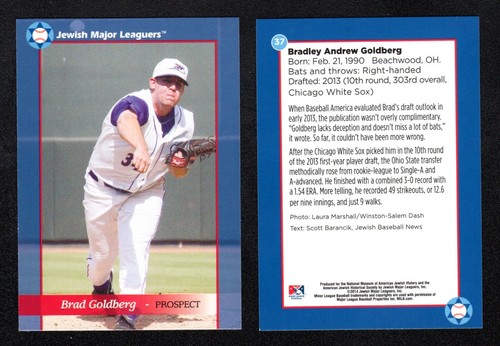 Rare! Brad Goldberg Winston Salem Dash 2014 Jewish Major Leaguers ...