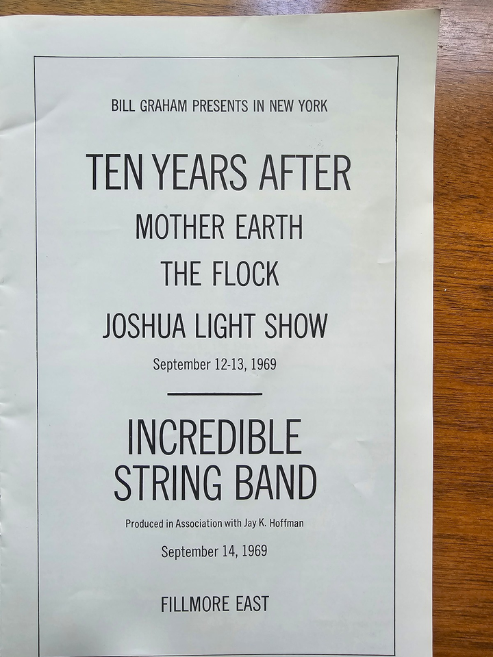 FILLMORE EAST PROGRAM-TEN YEARS AFTER | eBay
