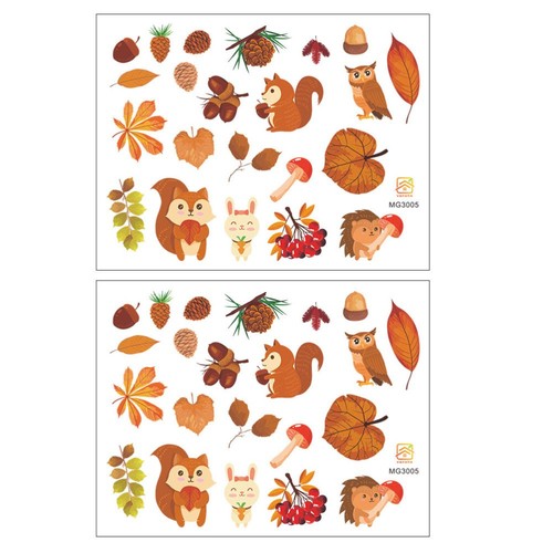 2pcs Thanksgiving Sticker Window Cartoon Animal Shopwindow Decal | eBay