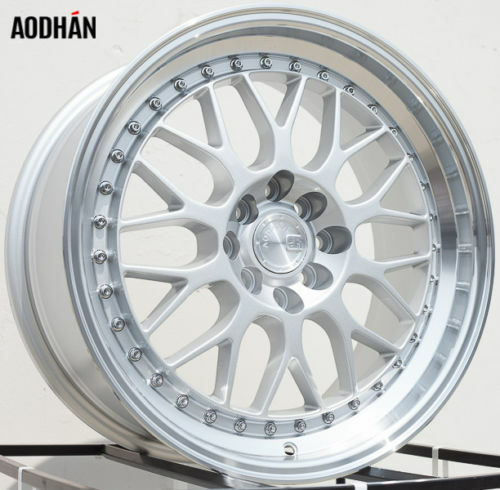 Aodhan AH02 17x8 +35 4x100 4x114.3 Silver Miata XB Accord Mini Cooper ...
