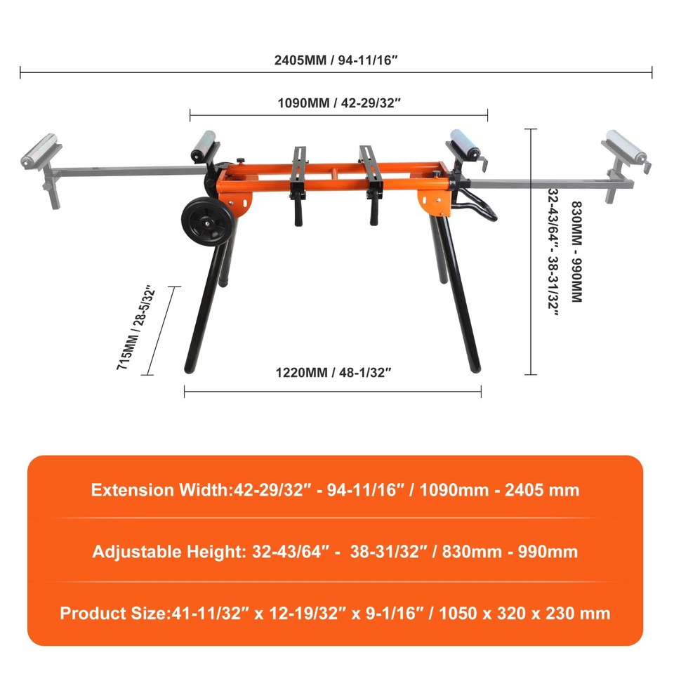 Miter Saw Workshop Stand Stainless Steel Portable Work Stand with ...