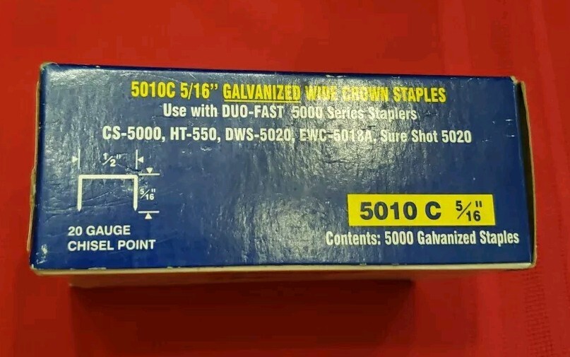 Duo-Fast 5010C - 5/16-Inch x 20 Gauge Chisel Staples 723513042915| eBay