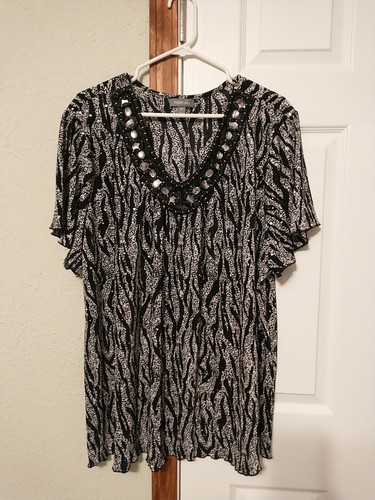 Women's 4X Essentials Brand Jeweled And Rhinestone Top | eBay