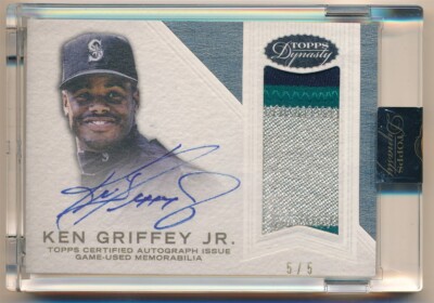 KEN GRIFFEY JR 2016 TOPPS DYNASTY AUTOGRAPH GAME WORN 3 COLOR PATCH ...