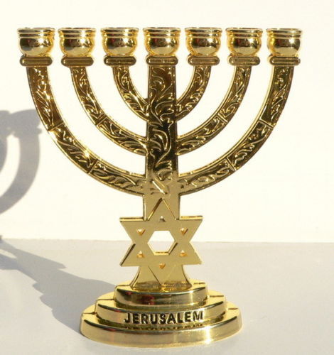 10cm Jerusalem Temple MENORAH Star of David Jewish Lamp, Israel Holy ...
