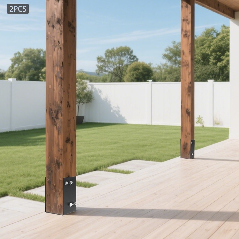 U-Shaped Post Base Holder for Wooden Posts, Durable Concrete Support | eBay