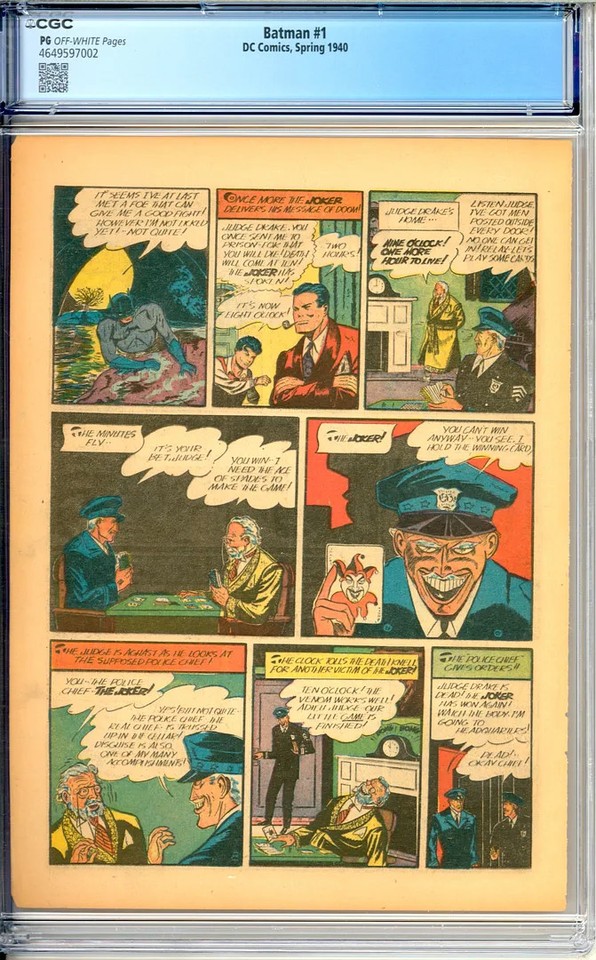 Batman #1 (Page 5 Only) 1st App. The Joker Classic Golden Age DC Comic ...