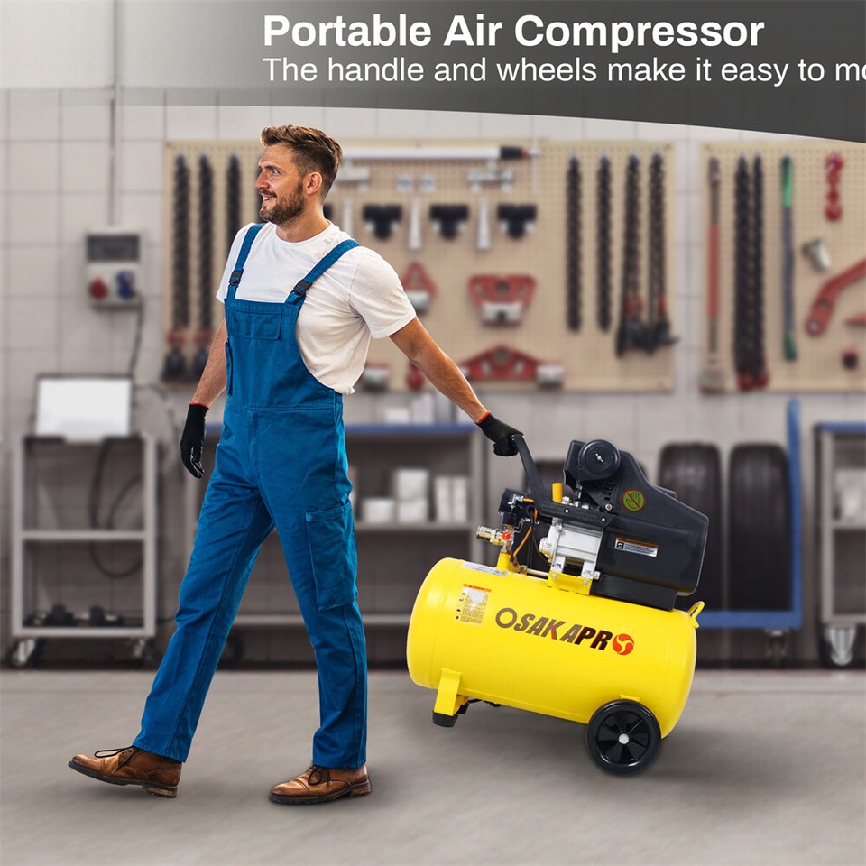 3.5HP 4.5HP Portable Air Compressor Tank Ultra Quiet Horizontal Tank w ...