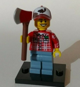 Lego Minifigure Series 5 Lumberjack #08 with Axe Plaid Shirt Baseplate ...