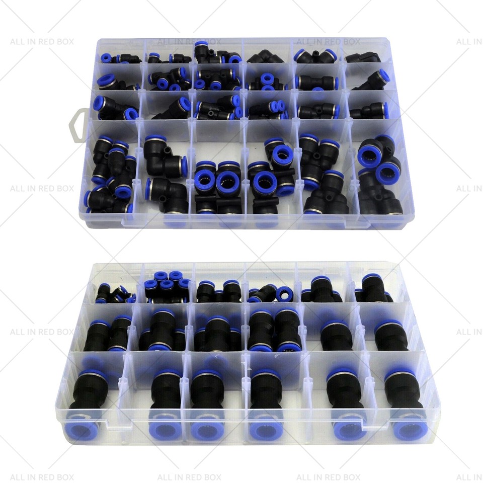 2 Box Air Line Coupler Push in Hose Joiner Metric Quick Connect Kit ...