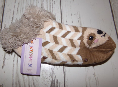 New Joyspun Women Sloth Fuzzy Plush Lined Slipper Socks w/ Non Slip ...