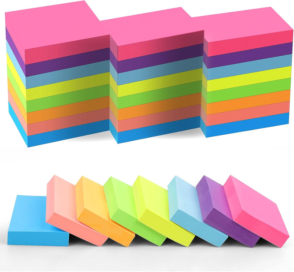 Small Sticky Notes 1.5X2 Inches, 24P Mini Sticky Notes 100 Sheets/Pad ...