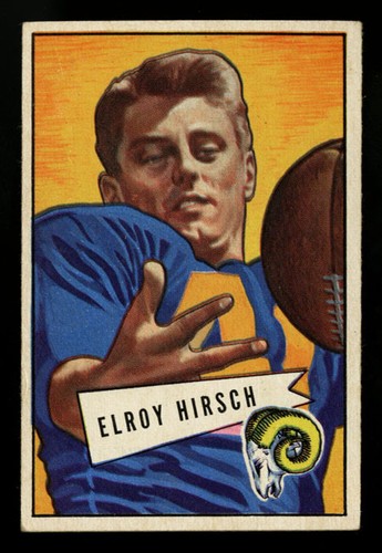 1952 BOWMAN SMALL FOOTBALL CARD~#37~ELROY HIRSCH~BRIGHT~L. A. RAMS~HOF ...