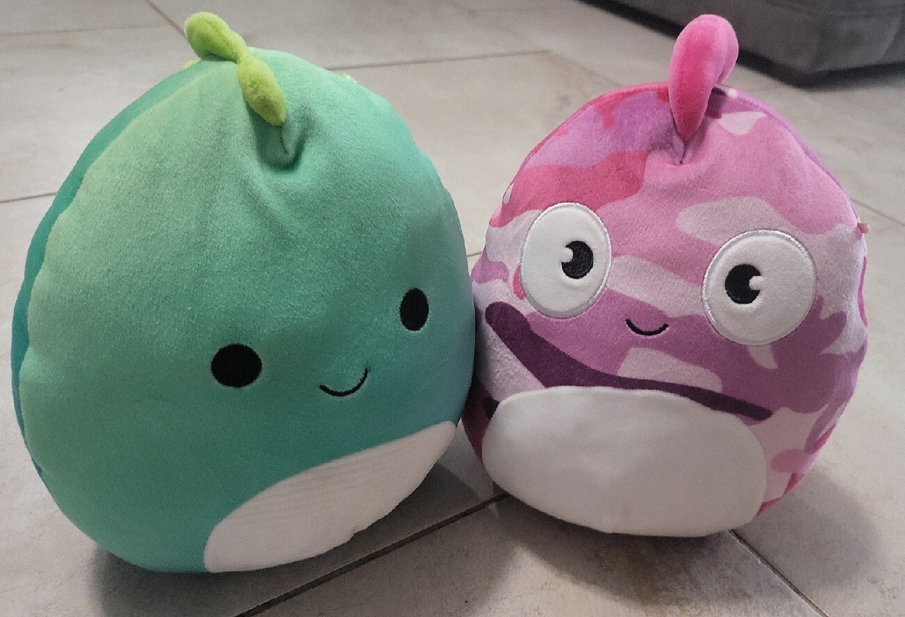 Squishmallow Danny The Dinosaur & Bronte The Pink Chameleon | eBay