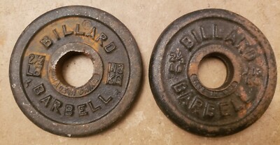 Pair Vintage Billard Barbell 2.5 lb Standard Weights Cast Iron China ...