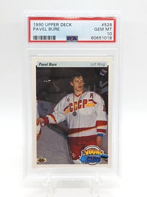 PAVEL BURE 1990 Upper Deck Young Guns ROOKIE RC Card #526 Graded PSA 10 ...