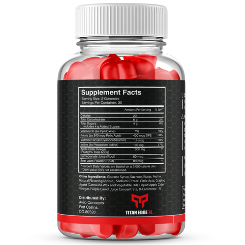 (5 Pack) Titan Edge XL Gummies Titanedge XL Supplement Male Enhancement ...