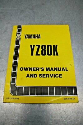 NICE 1982 Yamaha YZ80K Owner's Manual & Service 22W-28199-10 USED | eBay