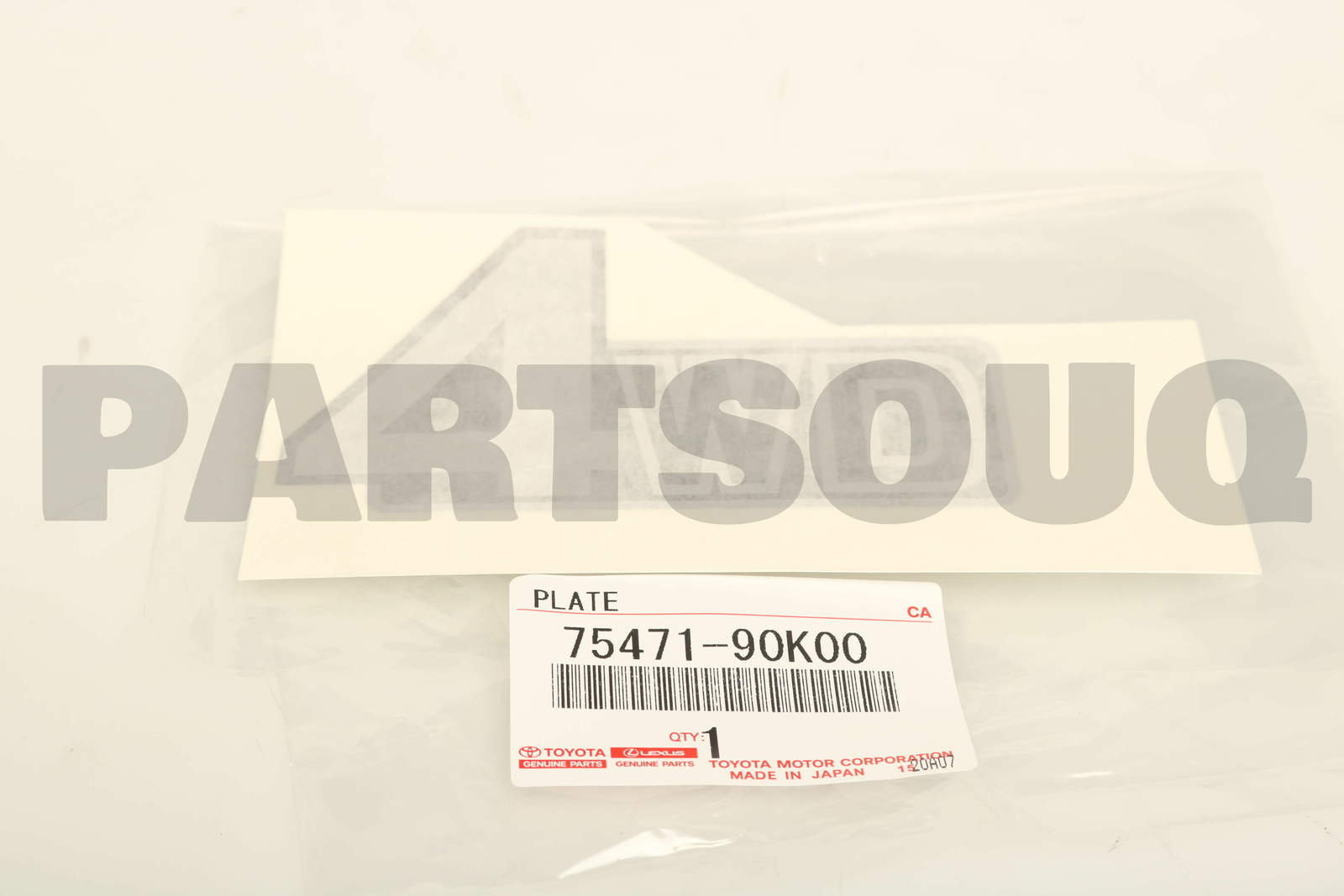 7547190K00 Genuine Toyota PLATE, REAR NAME, NO.5 (MECHANISM) 75471 ...