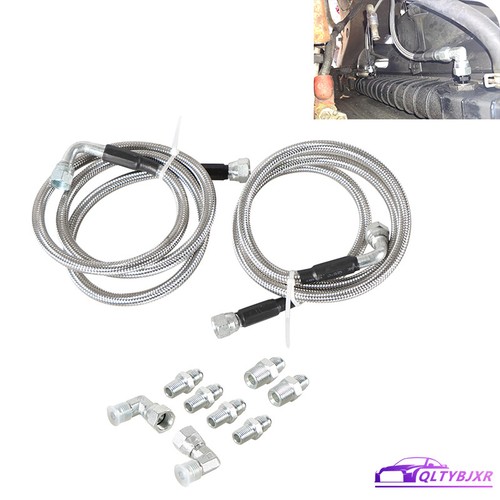 SS Braided Transmission Cooler Hose lines Fittings TH350 700R4 TH400 52 ...