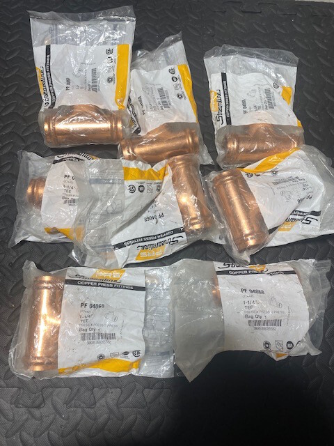 Streamline Copper ProPress fittings 1-1/4" Tee (LOT OF 2) | eBay