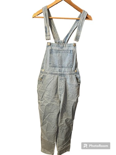 Princess Polly Light Blue Denim Overalls Full Length Size 4 Front ...