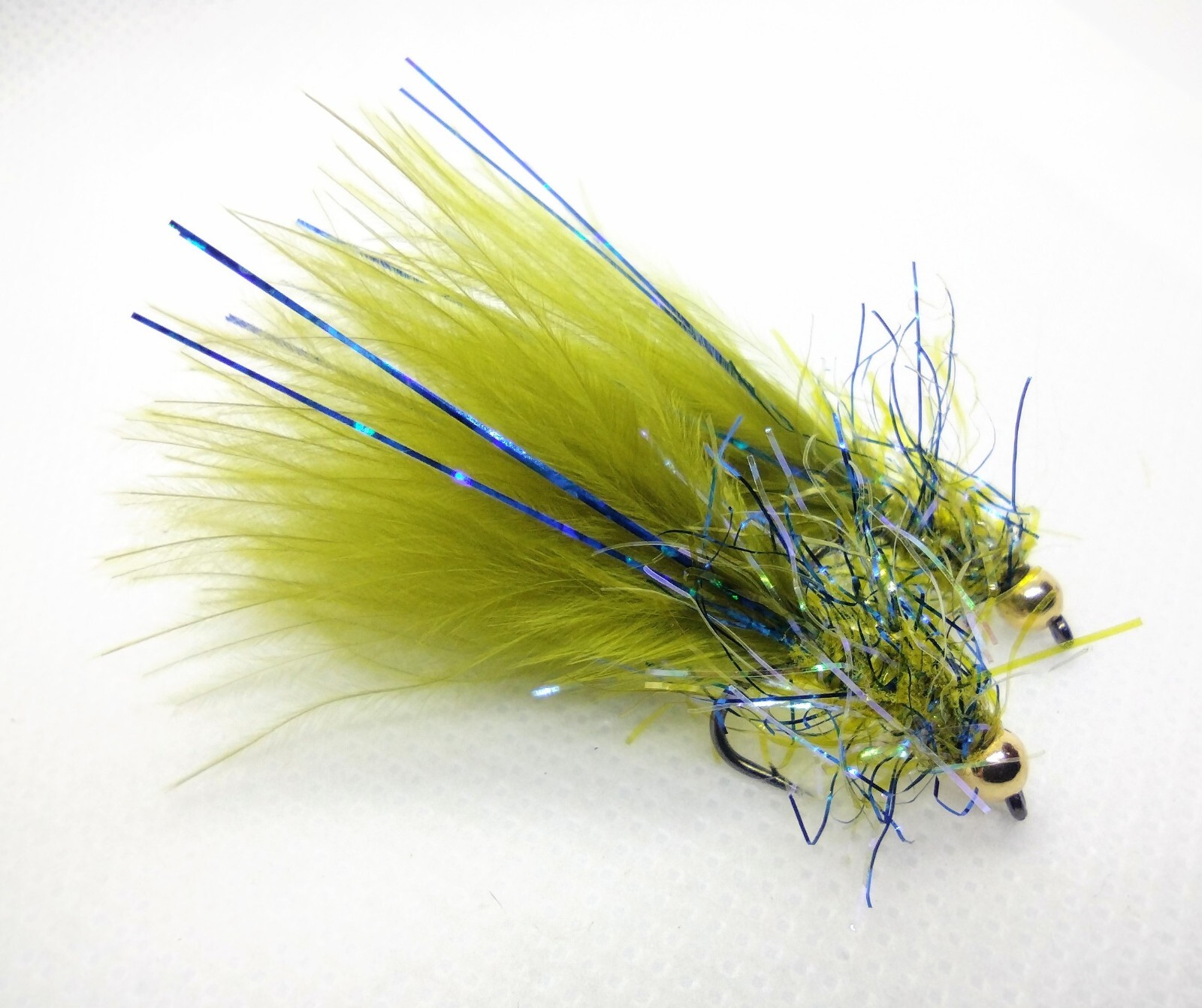 Blue Flash Damsel Fly, Set 12 Lures Flies, Olive Nano UV Straggle ...