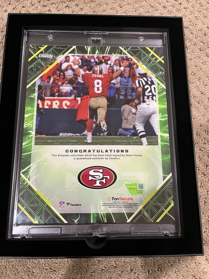 Steve Young 49ers Auto 2025 Fanatics Under Wraps Emanate GREEN /99 🔥 🔥 ...