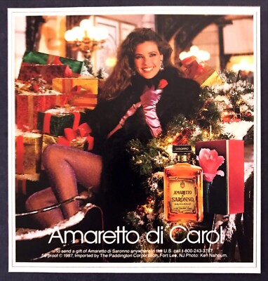 1988 Model Actress Carol Alt photo Amaretto di Saronno vintage print ad ...