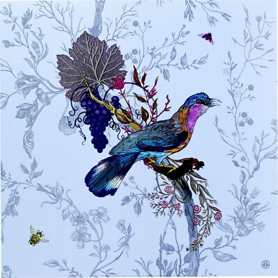 Timorous Beasties "Roller" bird Blue Fine art print collectible fine ...