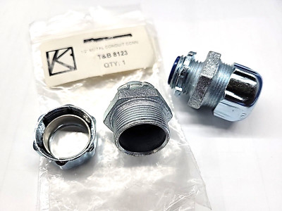(2pcs) T&B 8123 Threadless 1/2" Rigid Insulated Conduit Compression ...